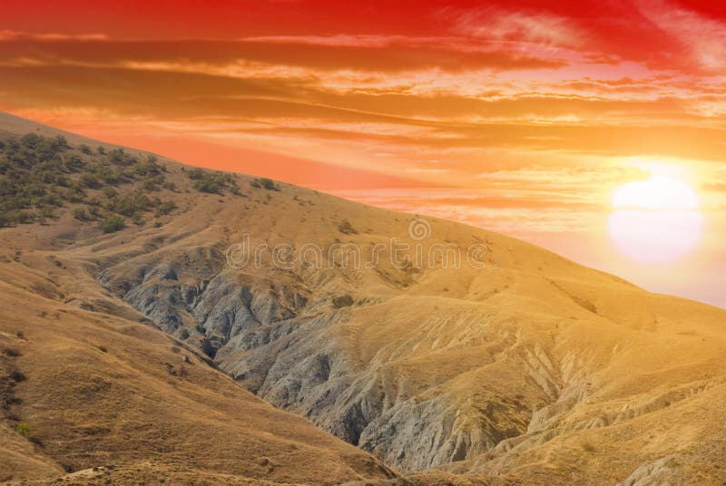 Mount Slope in a Light of Evening Sun Stock Image - Image of outdoor ...
