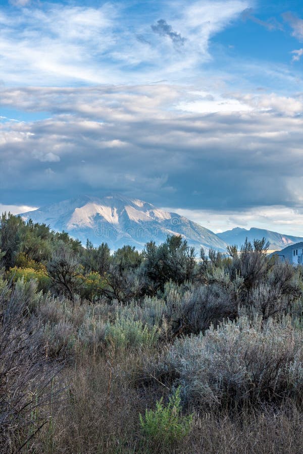 Mount Sopris in Sun and Clouds Stock Photo - Image of lighting, blue ...