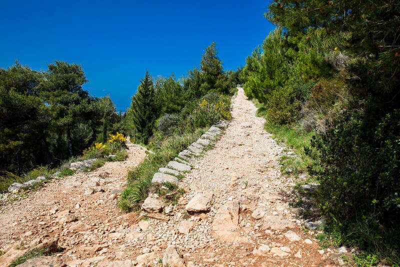 Mount Srd Walking Trail in a Beautiful Early Spring Day Stock Photo ...