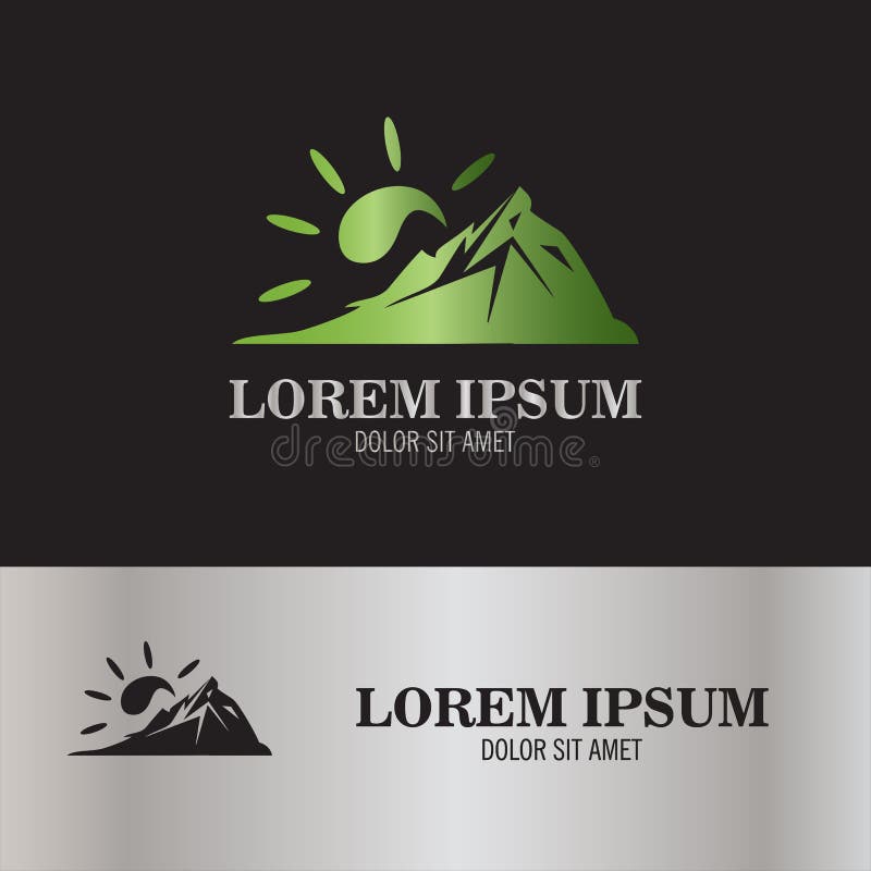 Mount and Sun Abstract Symbol Logo Stock Illustration - Illustration of ...