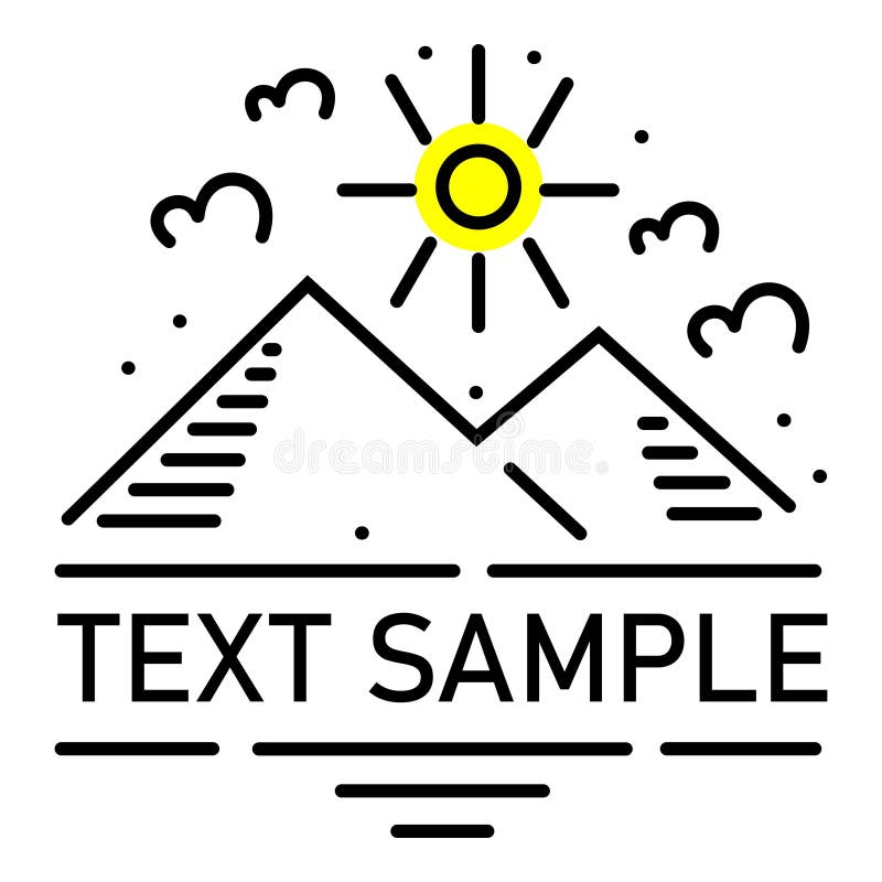 Mount SUn Illustration in Monoline Style Stock Photo - Illustration of ...