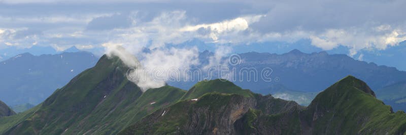 Mount Tannhorn and Brienzer Rothorn Ridge Stock Photo - Image of peaks ...