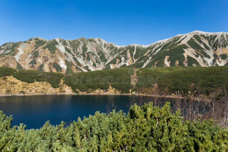 Mount Tate and lake stock image. Image of asia, fall - 82569391