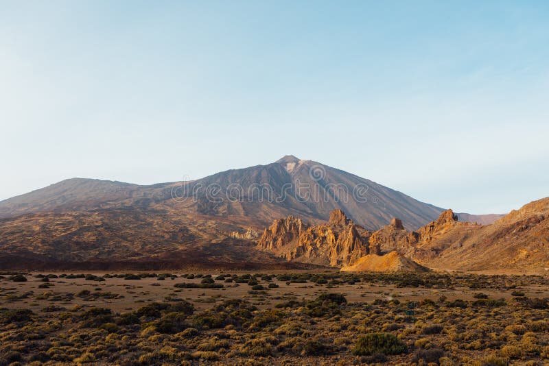 Mount Teide Volcano in Tenerife at Sunset Stock Image - Image of ...