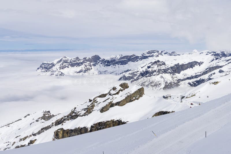 Mount Titlis in Engelberg Switzerland Stock Photo - Image of obwalden ...