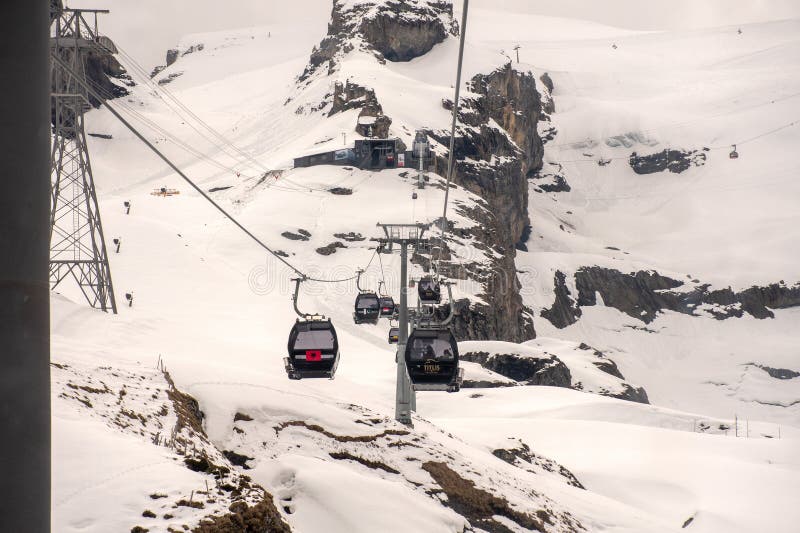 Mount Titlis -Gondola Cable Ride Editorial Image - Image of winter ...