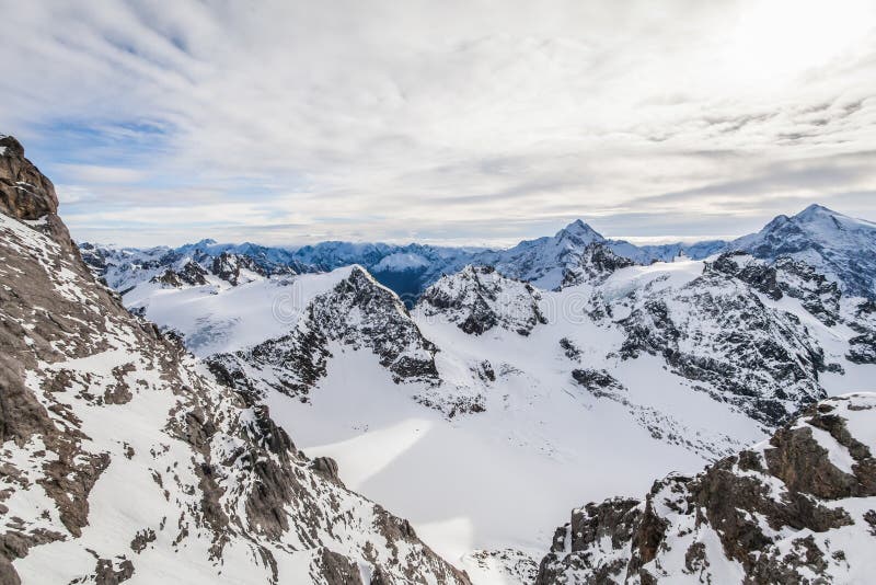 Mount Titlis View during Winter Stock Photo - Image of scenery ...