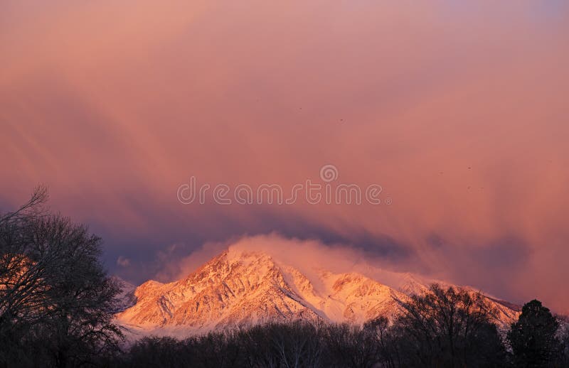 Mount Tom with Fresh Snow Viewed from Bishop California Stock Image ...