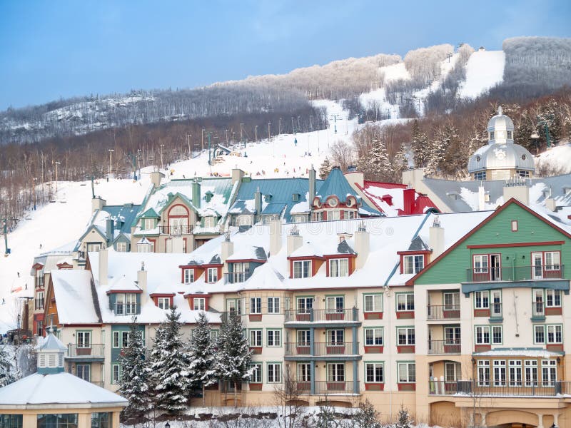 Mount-Tremblant ski resort stock photo. Image of condo - 17521918