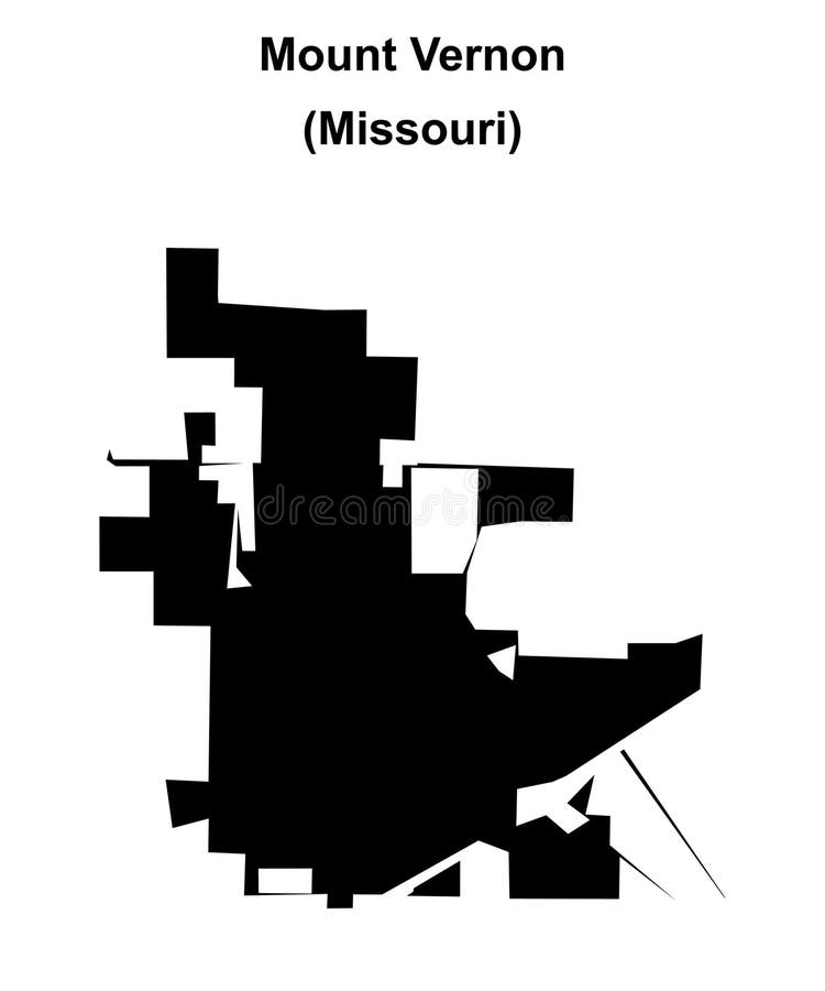 Mount Vernon outline map stock vector. Illustration of contour - 387458196
