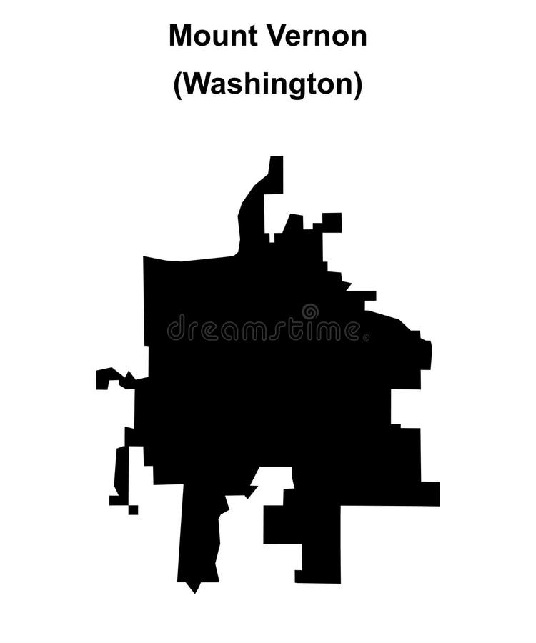 Mount Vernon outline map stock vector. Illustration of template - 357622675