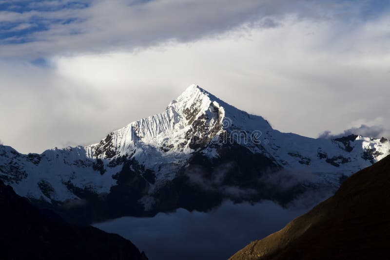 Mount Veronica Peru with Sunlight on Peak Stock Photo - Image of peru ...