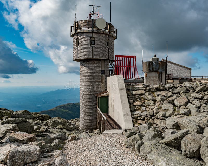 Mount Washington Observatory on Mount Washington Stock Photo - Image of ...
