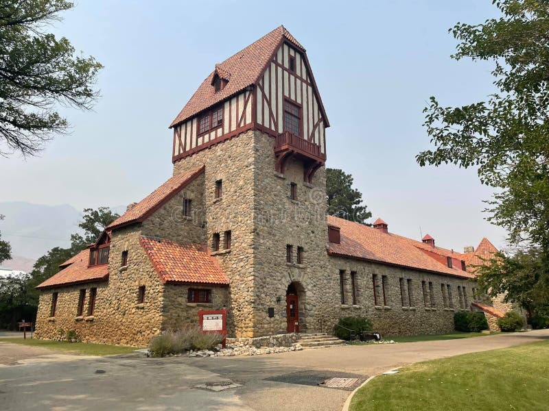 Mount Whitney Fish Hatchery, Panoramic View of Building Facade in ...
