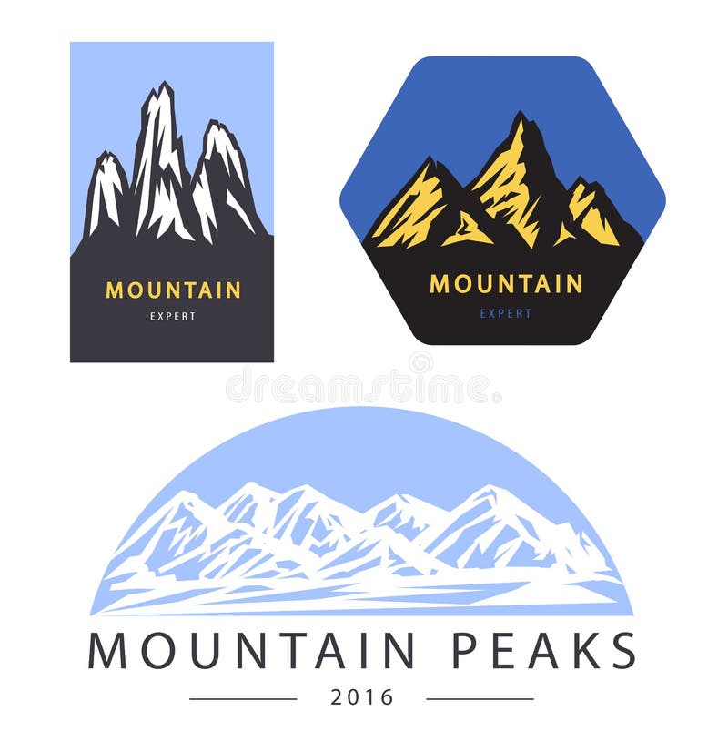 Mountain Adventure and Expedition Vector Logo Labels Stock Vector ...