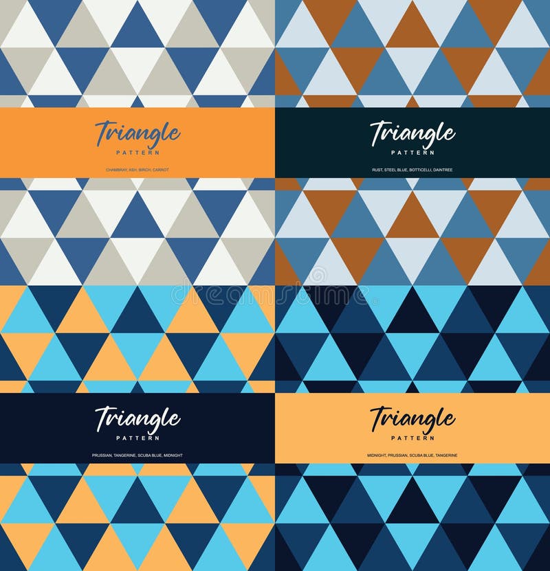 Mountain Adventure Triangle Designs - Four-Pattern Set Stock Vector ...