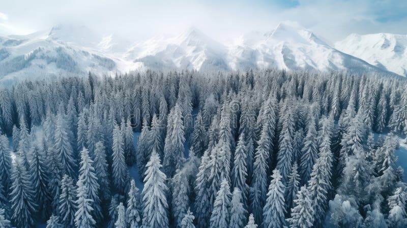 Mountain aerial view tree stock image. Image of winter - 370413493