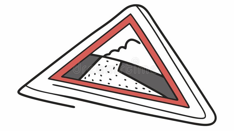 Mountain Ahead Warning Sign, Rocky Terrain or Steep Slopes, Vector ...