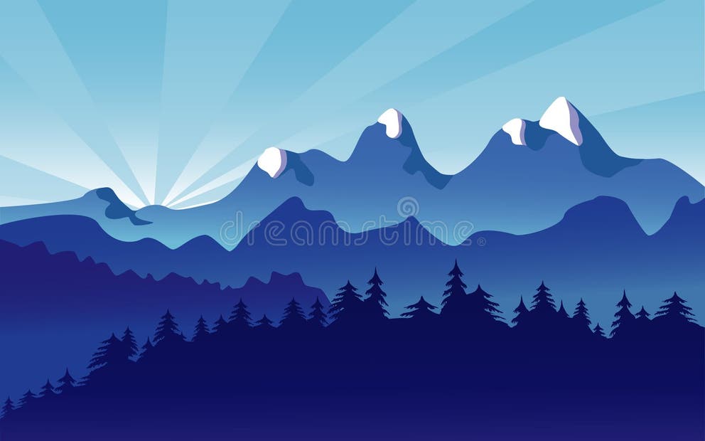Mountain Alpine Landscape stock vector. Illustration of height - 19706679