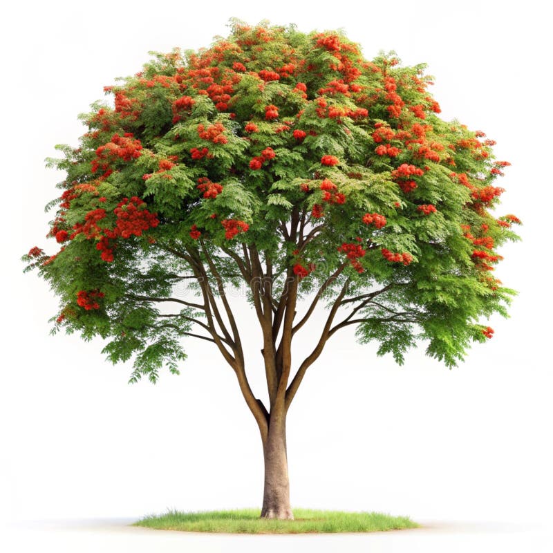 Mountain Ash Tree Isolated on Transparent Background Stock Illustration ...