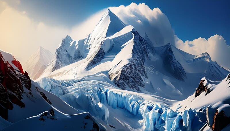 Mountain, Avalanche and Snow Danger with Natural Disaster with ...