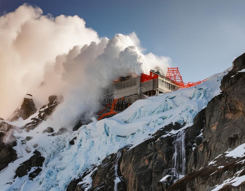 Mountain, Avalanche and Snow Danger with Natural Disaster with ...