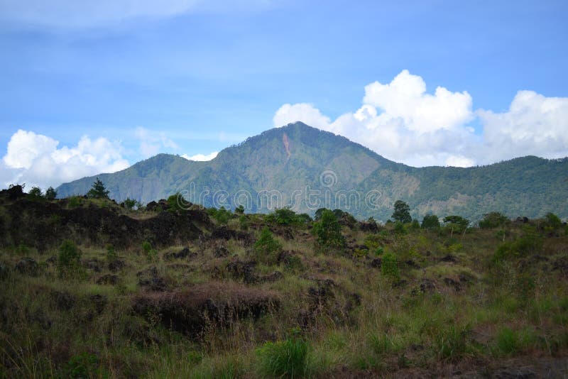 Mountain Bali Grass Field Blue Sky Wilderness Hill Mount Stock Photo ...