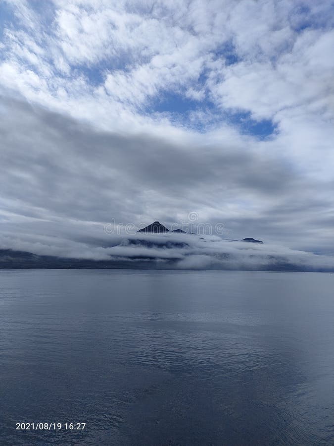 Mountain Behind the Cold Cloud Stock Photo - Image of shore, snow ...