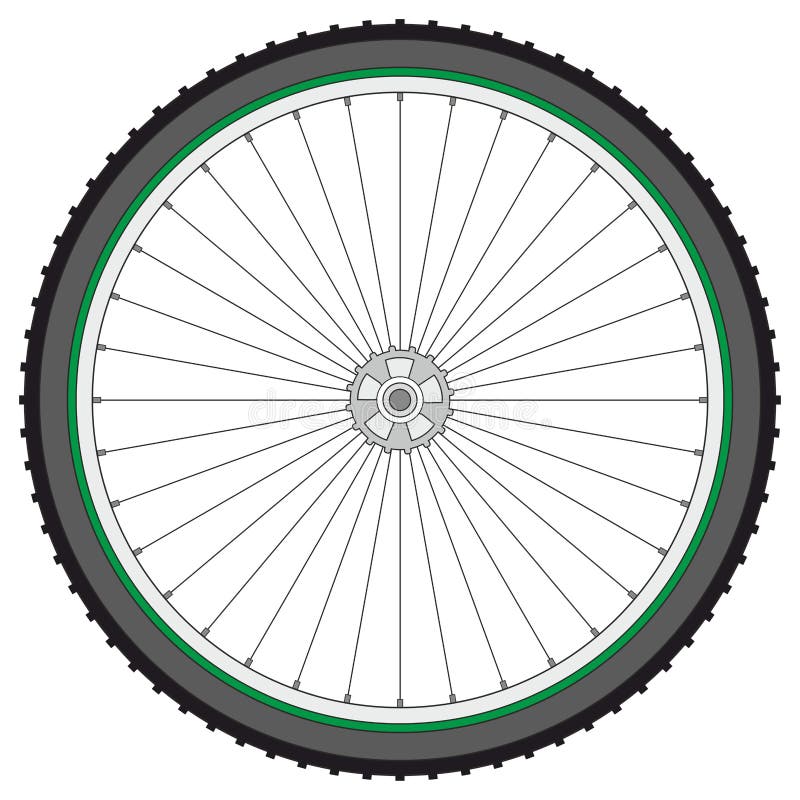 Mountain Bicycle Wheel on a White Background, Vector Stock Vector ...