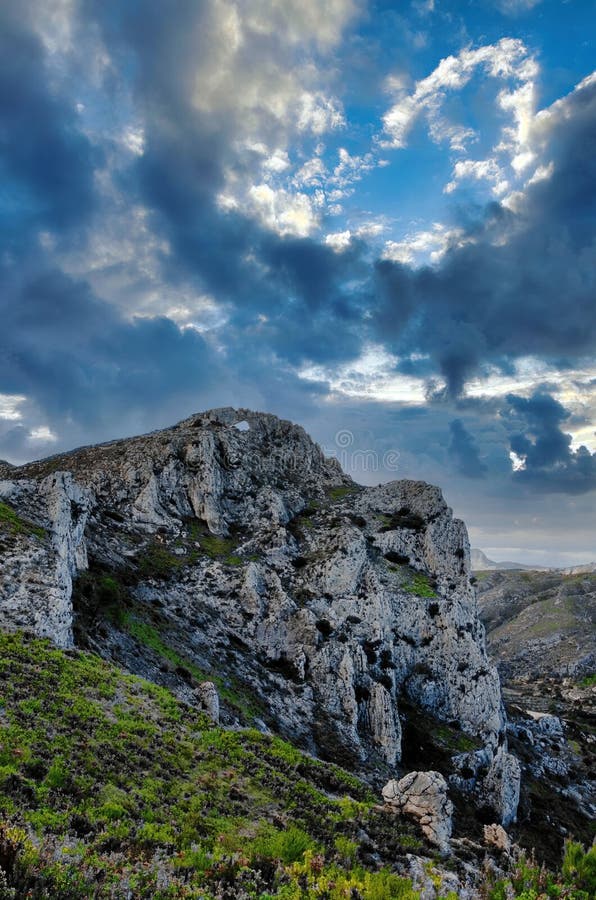 Mountain Peak with a Natural Arch Stock Image - Image of beauty ...