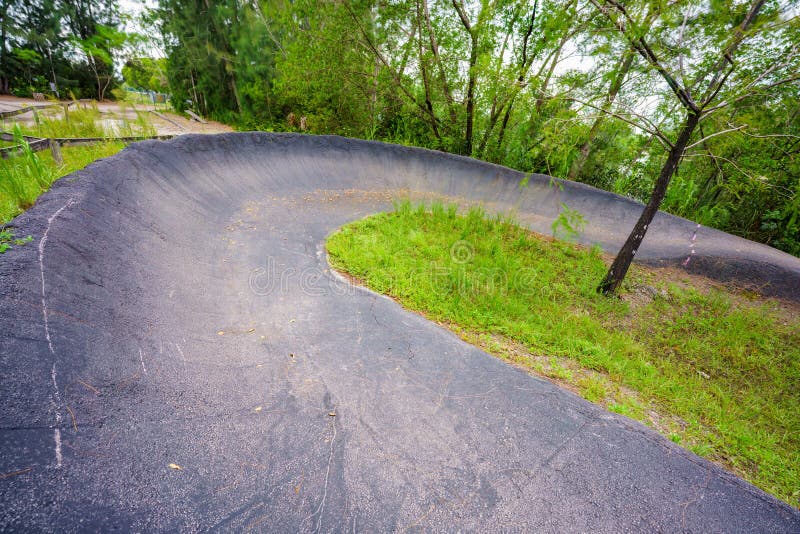 Mountain Bike and Bmx Pump Track at the Park Stock Photo - Image of ...