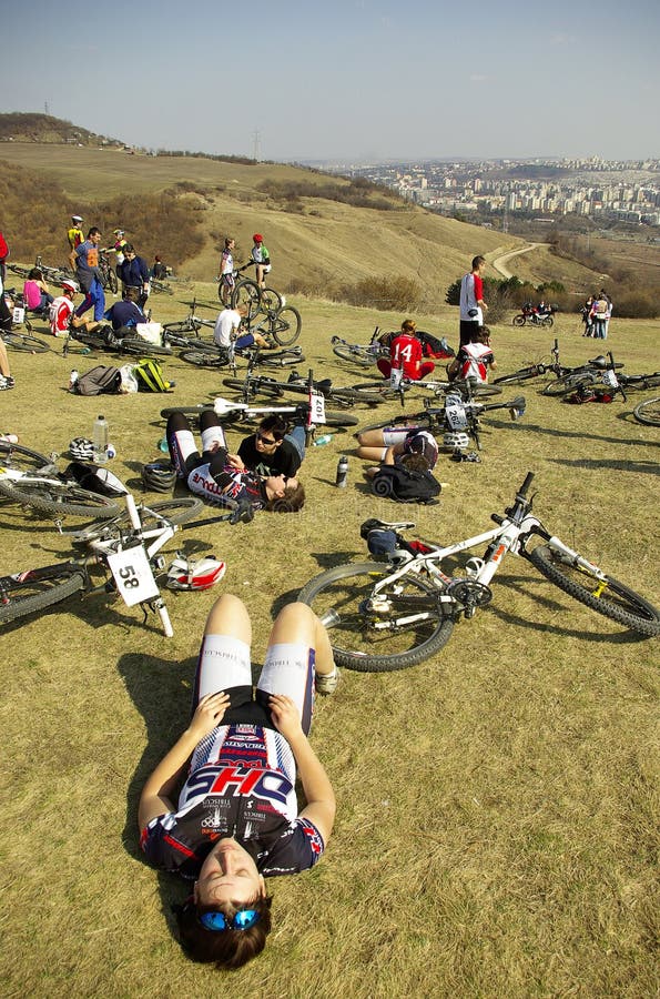 Mountain bike competition editorial stock photo. Image of adventure ...