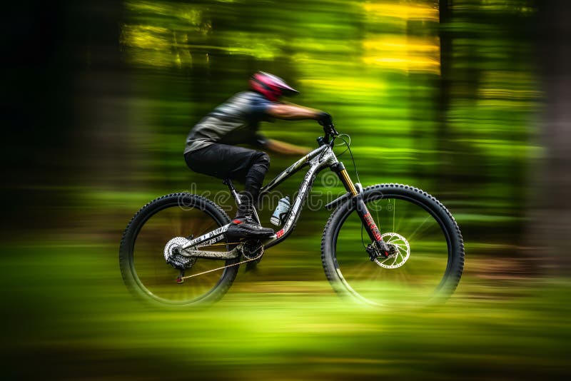 Mountain Bike Cyclist Riding Single Track. Neural Network AI Generated ...