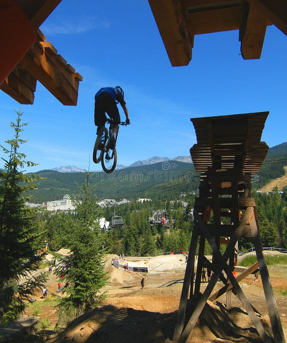 Mountain Bike Drop Stunt stock image. Image of medical - 1129661