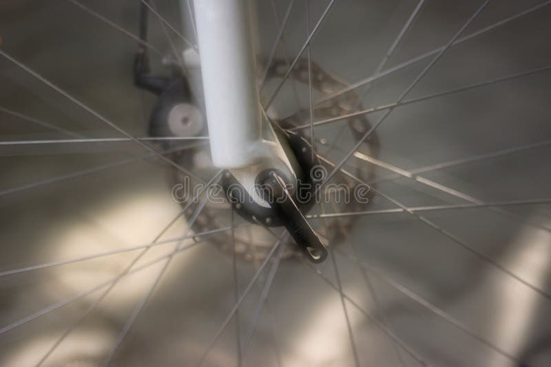 Mountain Bike Front Wheel Hub on Natural Light Background Stock Photo ...