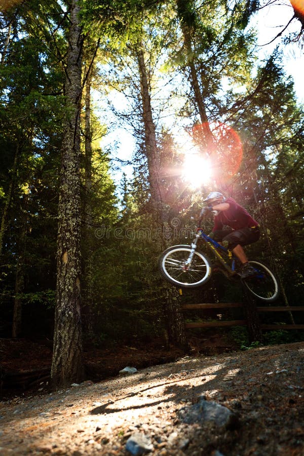 Mountain bike jump editorial stock image. Image of columbia - 18756989