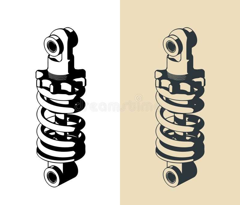 Mountain Bike Shock Absorber Stock Illustration - Illustration of shock ...