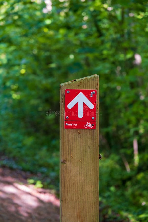 Mountain Bike Trail sign stock image. Image of athletic - 246787019