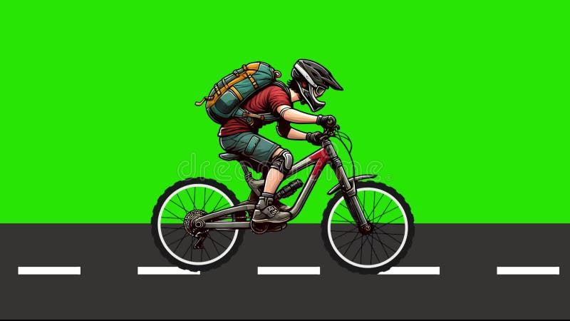 Mountain Biker with Backpack Animation Stock Footage - Video of motion ...