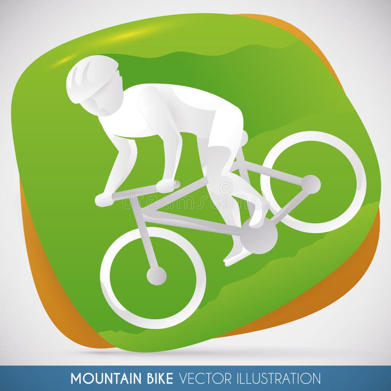Mountain Biker in Cross Country Track, Vector Illustration Stock Vector ...