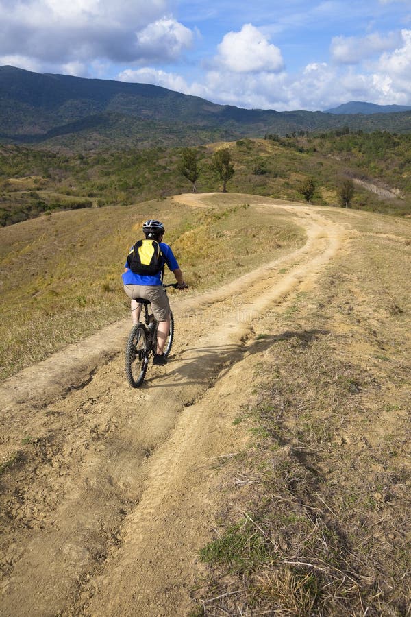 Mountain Biker on the Track Stock Photo - Image of downhill, bicycle ...
