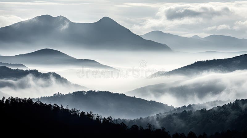 Mountain Black Gray Gradient Stock Illustration - Illustration of ...