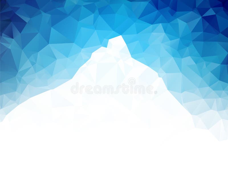 Mountain on Blue Geometric Background Stock Illustration - Illustration ...