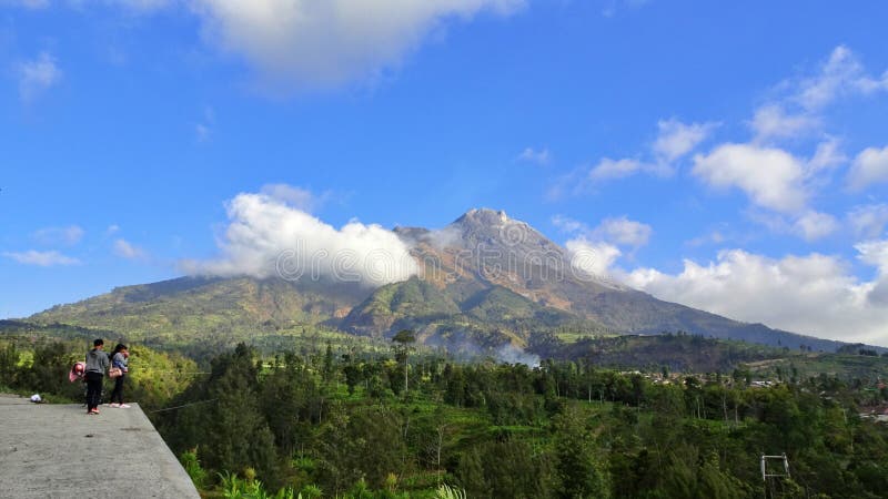 Mountain, Blue Sky and Clouds in Central Java, Indonesia Editorial ...