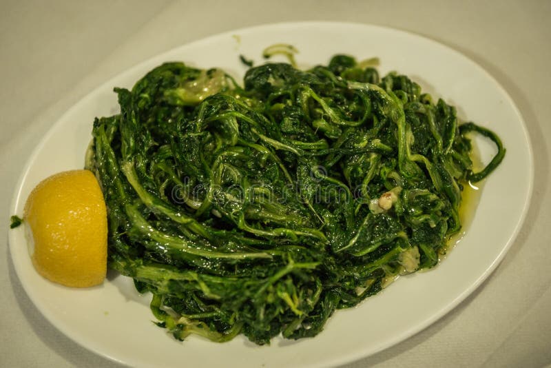 Mountain Boiled Grass - Horta - Atraditional Greek Dish Stock Photo ...