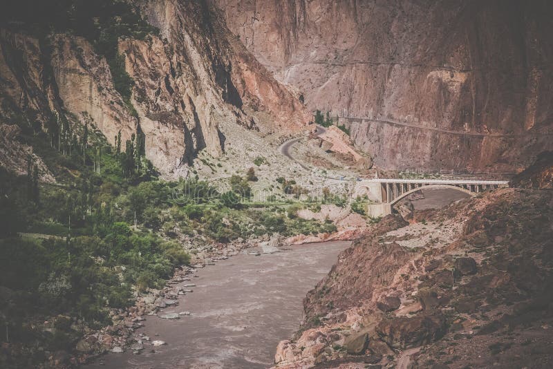 Mountain Bridge stock image. Image of bridge, grey, adventure - 65442457