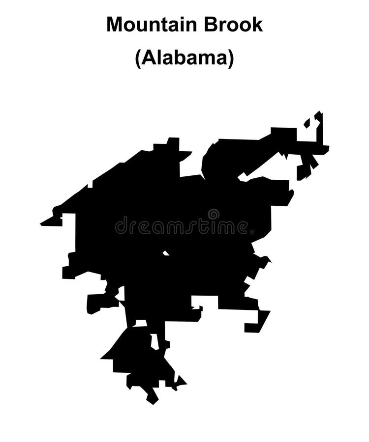 Mountain Brook outline map stock vector. Illustration of design - 357148445