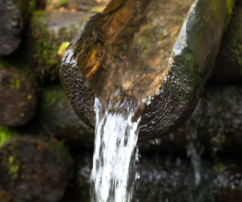 Mountain Brook. Wooden Log Well Stock Photo - Image of nature, creek ...