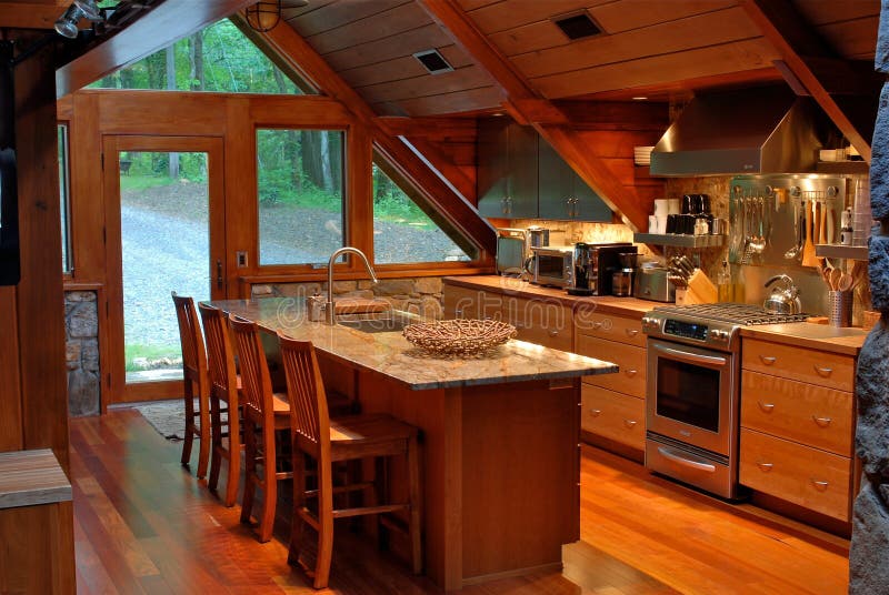 Mountain Cabin Kitchen stock photo. Image of nature, chalet - 10752892