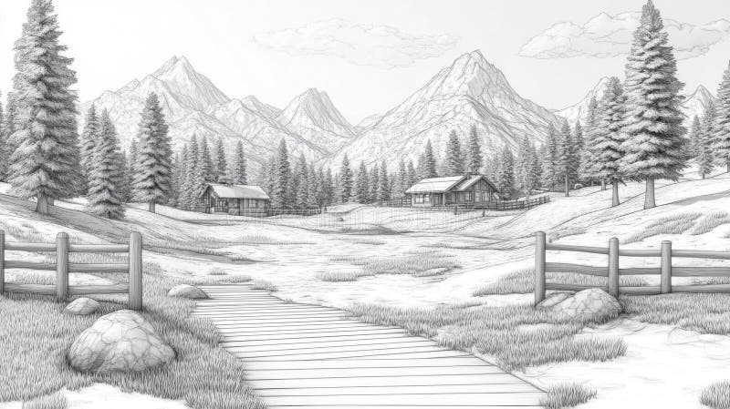 Mountain Cabin Pathway stock photo. Image of beautiful - 385780294